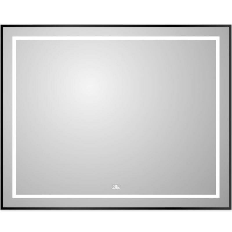 Зеркало BelBagno Kraft 100 SPC-KRAFT-1000-800-LED-TCH-WARM-NERO с подсветкой Черное с сенсорным выключателем и подогревом