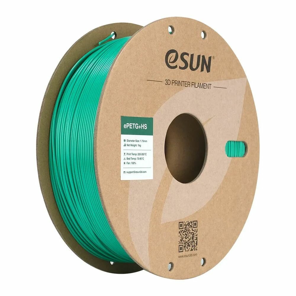 Высокоскоростной филамент ESUN PETG+ High Speed для 3D принтера 1.75, Зеленый 1 кг.
