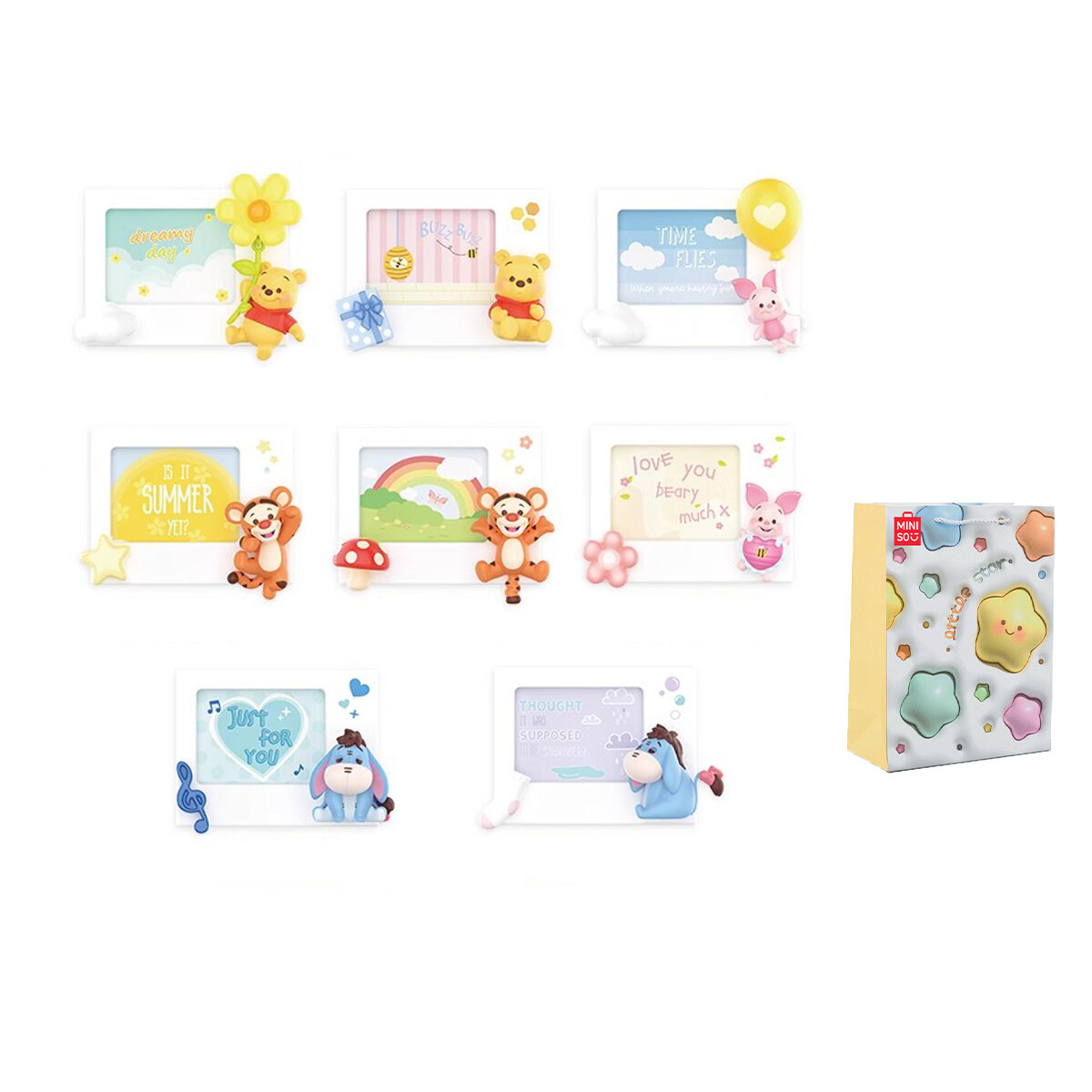 Набор коллекционных коробок-сюрпризов унисекс MINISO x Disney Winnie The Pooh Polaroid Collection, 8 шт.