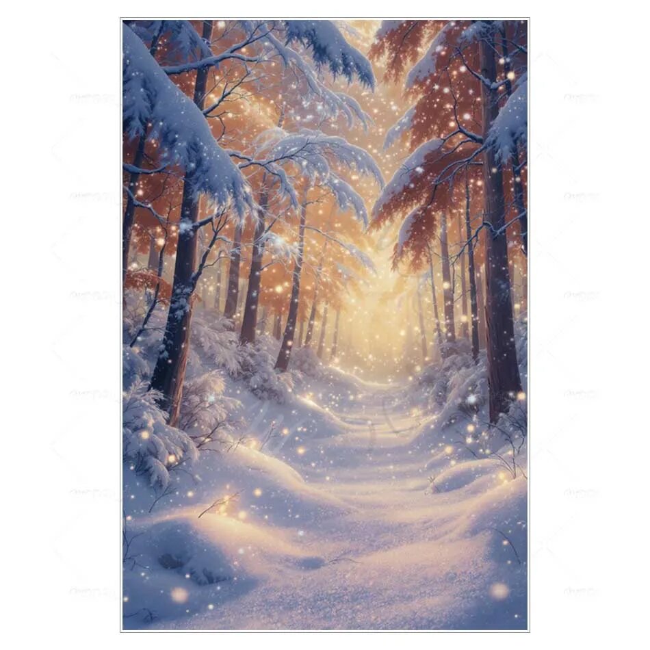 Фотофон виниловый "Enchanting Snowy Woodland", 40x60cm, JJDT00585