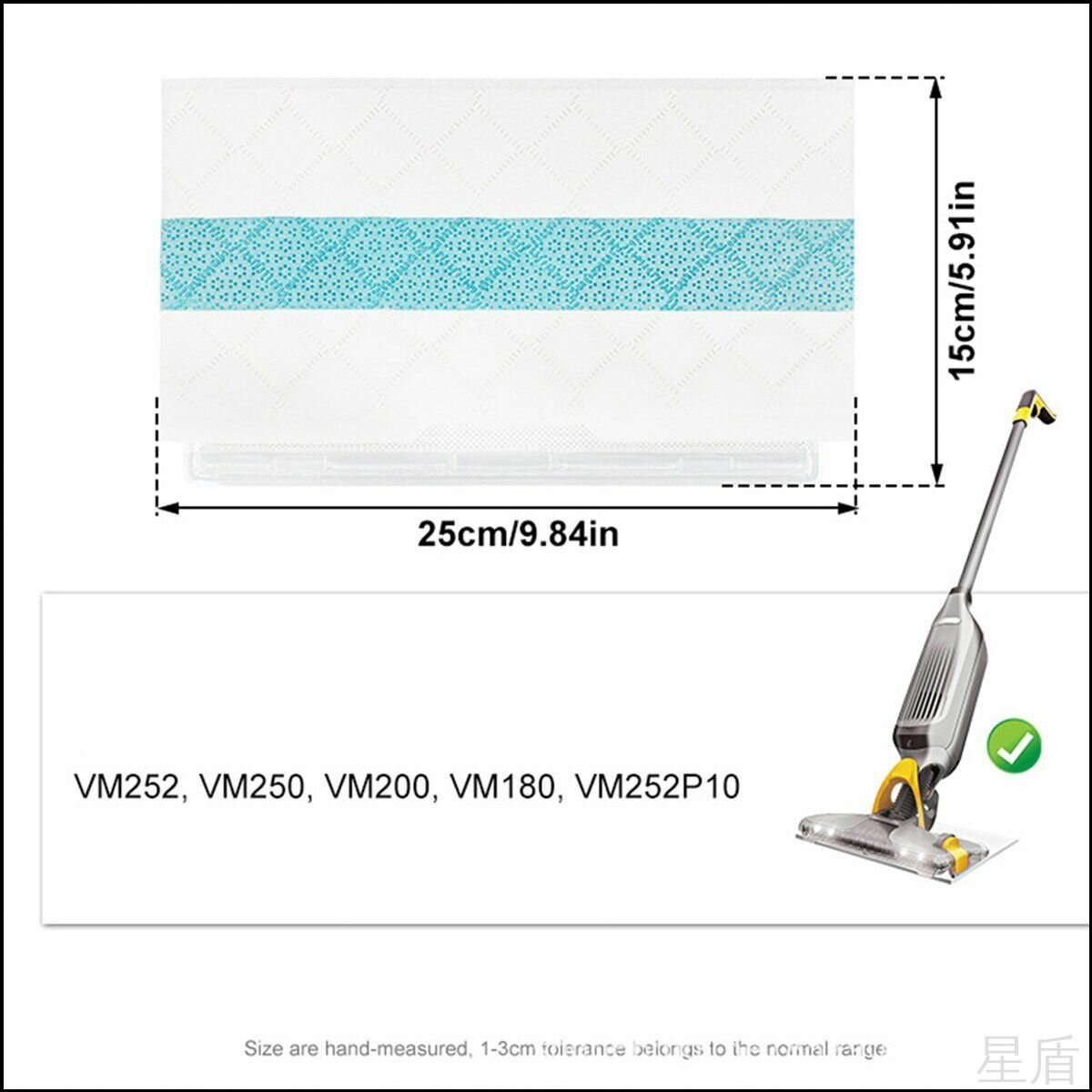 Качественный комплект сменных насадок для швабры VACMOP Pro, рассчитанный на 18 штук и модели VM250 VM251 VM252 VM200 VC205 QM250 VM190 VM200P12