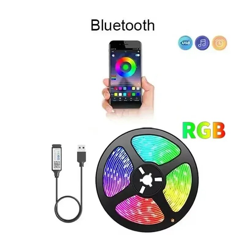 RGB светодиодная лента 5В USB для подсветки телевизора 1 метр 1m