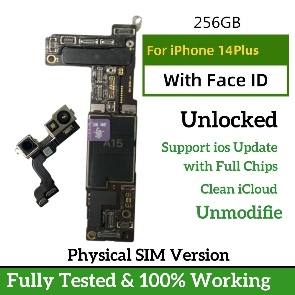 Материнская плата iPhone 14 Plus 256GB Face ID, разблокирована