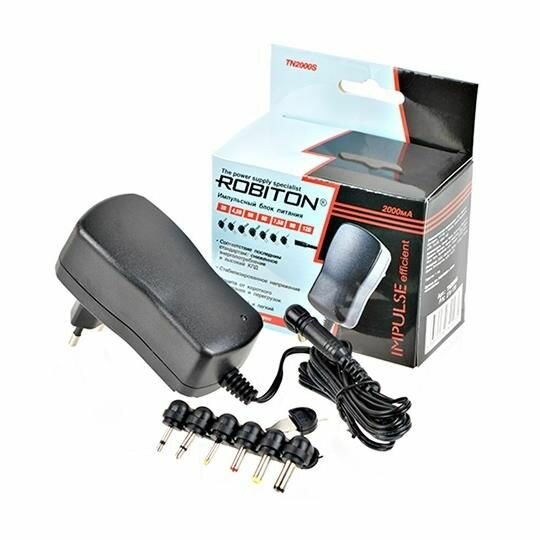 Адаптер 3-12в 2,0А (7 штек.) Robiton TN2000S (на несколько напряжений)