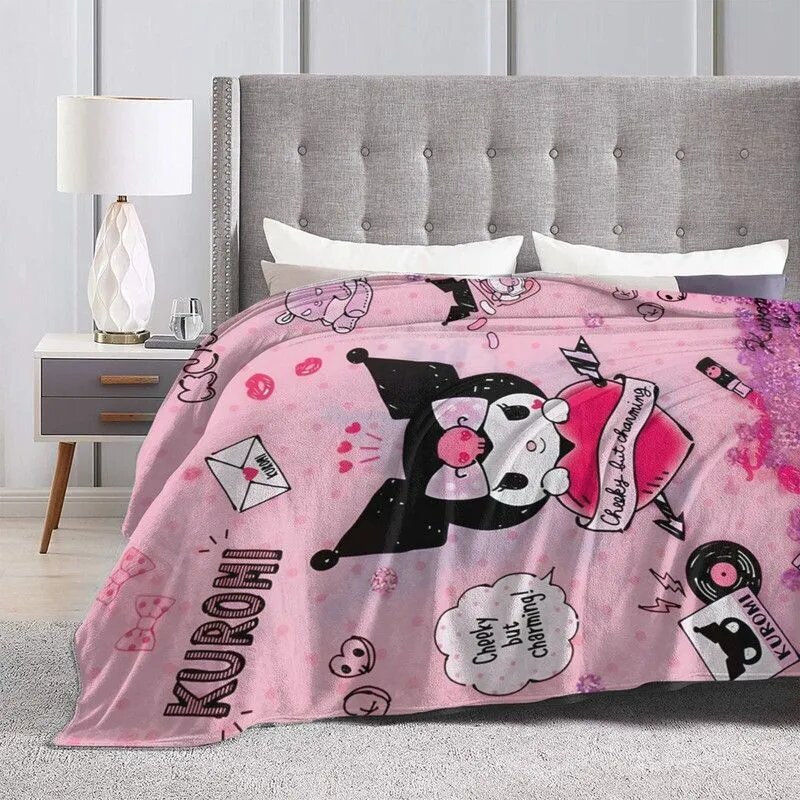 SANRIO Плед с фотопринтом Куроми, Фланель, 100 см х 75 см