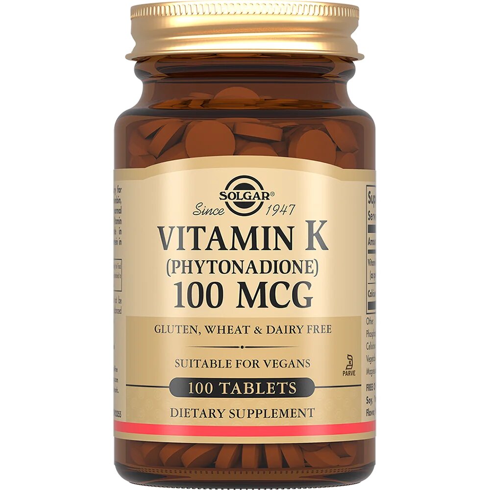 БАД Solgar Таблетки "Витамин К1 (фитоменадион) 100 мкг", 100 шт. Vitamin K 100 mcg