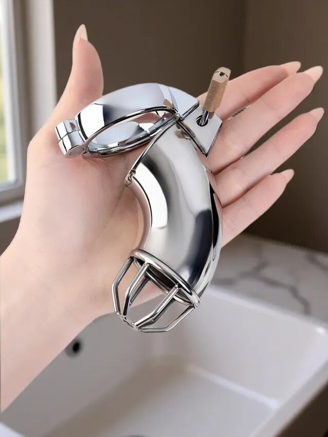 Пояс верности TOYFA "Metal", серебристый, мужской, металл, длина 13 см