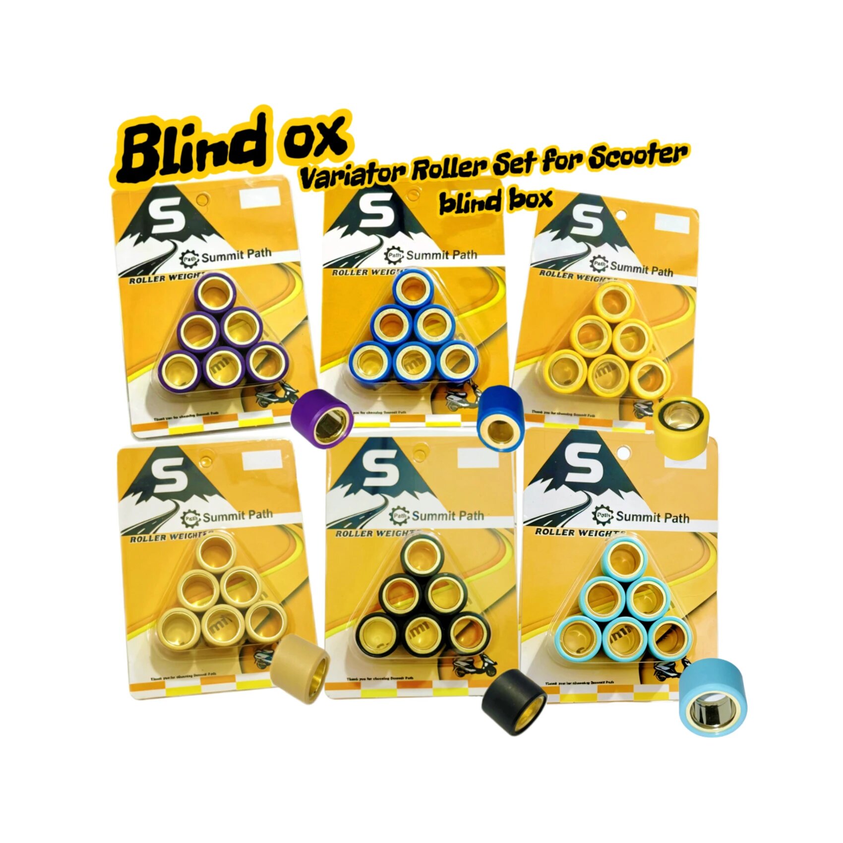Комплект роликов вариатора Blind Box 20x15 мм для скутеров BWS125, Cygnus, Majesty, Maxster, 17g