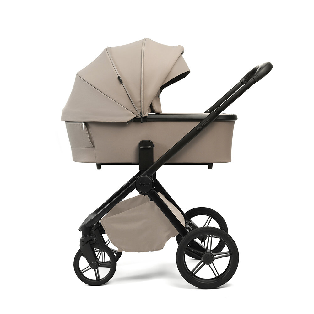 Коляска детская Peppy Monaco Plus 2 в 1 Sandstone (песочный), рама черная