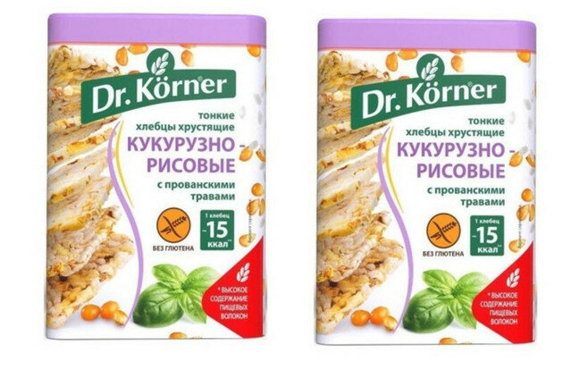 Dr. Korner Хлебцы кукурузно-рисовые Прованские Травы, 100г,2 шт