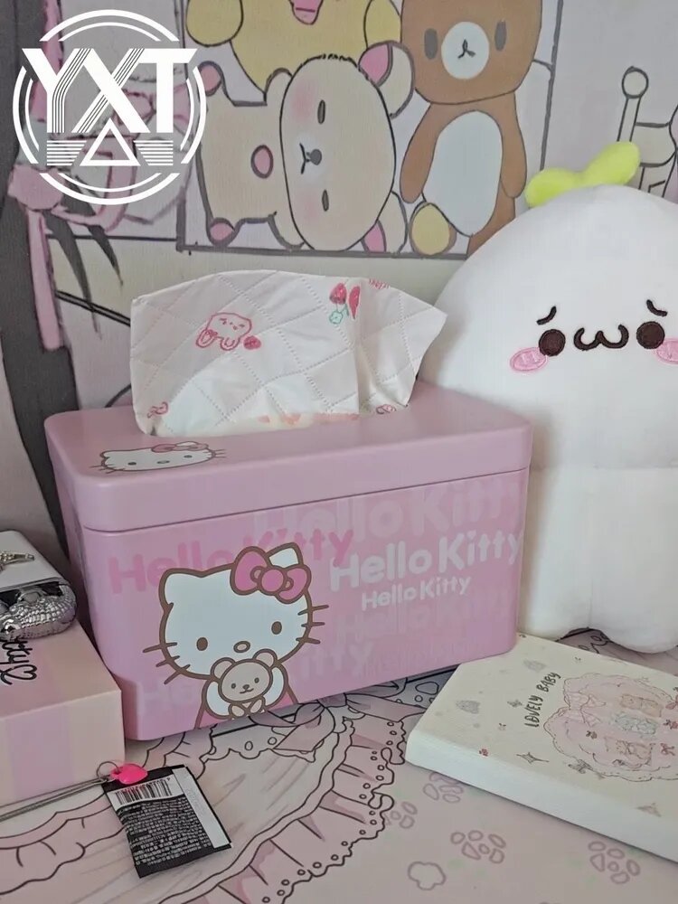 Держатель для салфеток настольный Hello Kitty, декор для дома, розовый, металл