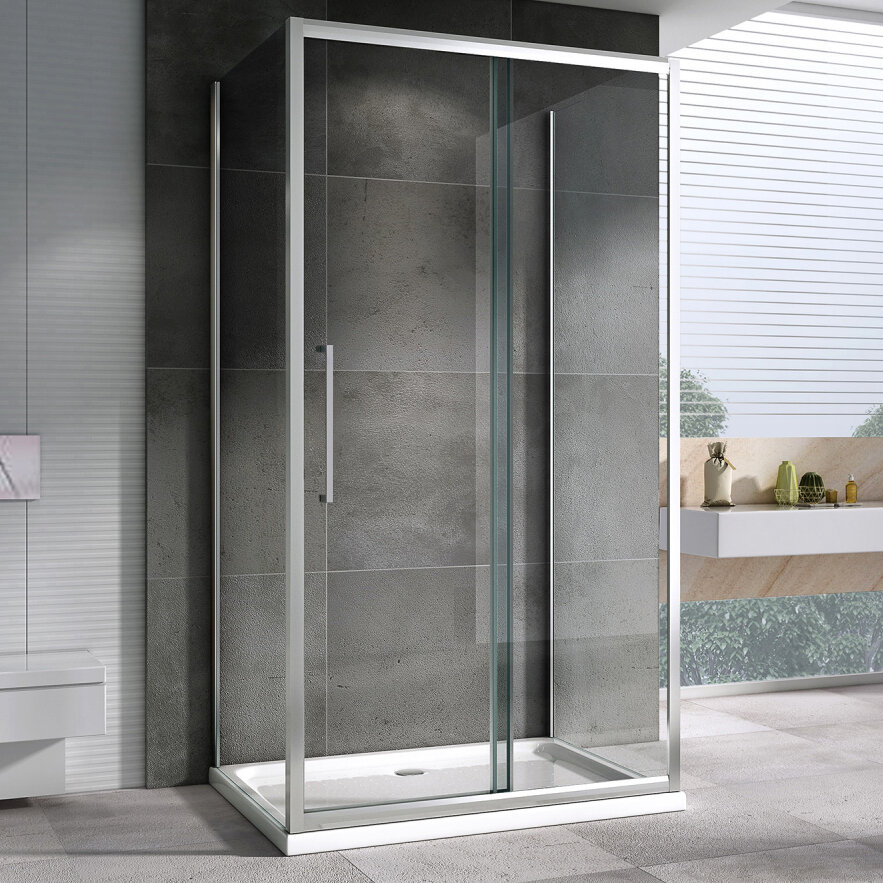 Душевой уголок Abber Schwarzer Diamant AG30120H-S90-S90 120х90, профиль хром, стекло прозрачное