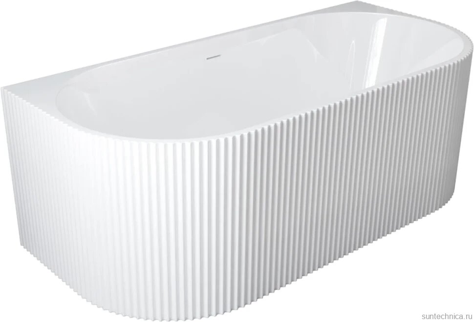 Акриловая ванна BelBagno Uno BB713 170x80 см, пристенная, белая, на ножках, со сливом-переливом, с донным клапаном