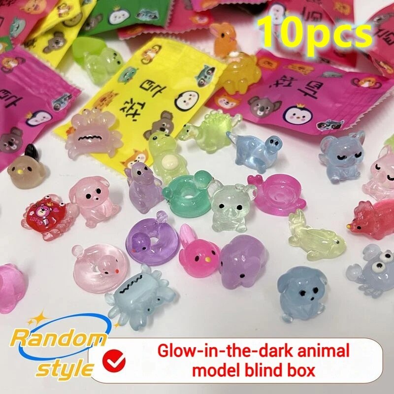 Светящиеся мини-фигурки животных, 10PCS