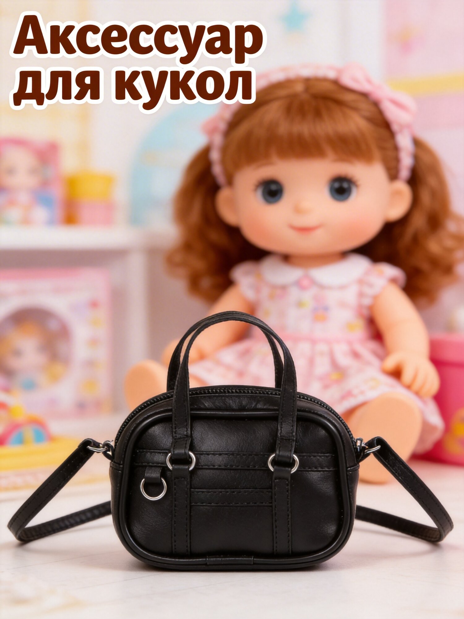 Мини Сумка Для Кукол 11X7 5X3 Cm Чёрного Цвета Подходит Для Кукол 18 Дюймов От Разных Производителей
