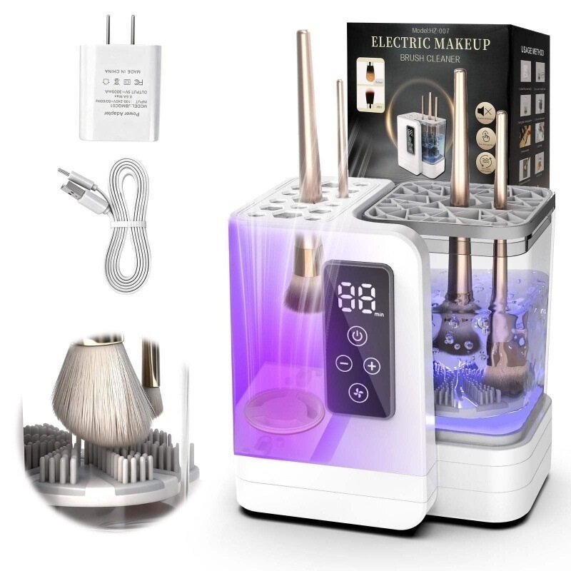 Электрический очиститель для кистей для макияжа 5-в-1, USB, портативный