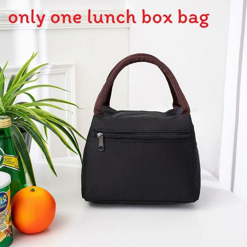 Lunch bag polyester with insulated design for school and work use denim black