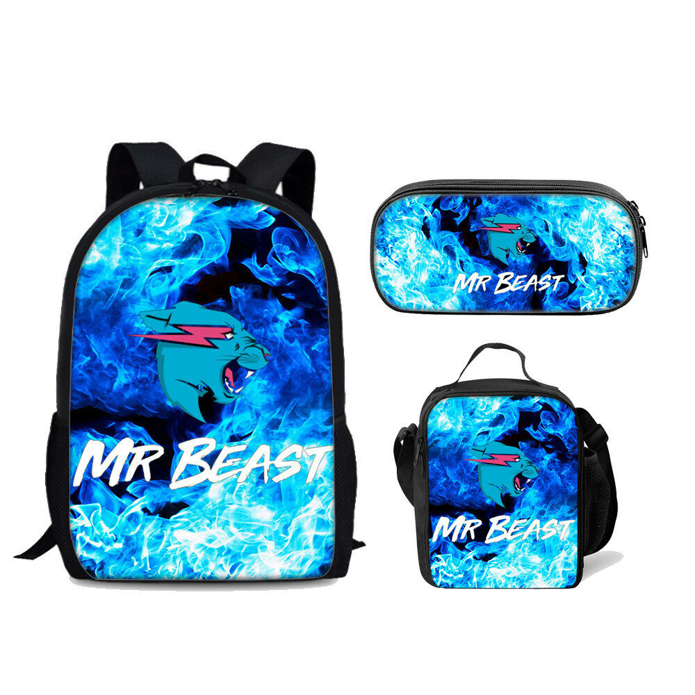 Mr beast lightning cat casual backpack pack with digital pattern for everyday carry and school pattern 3
