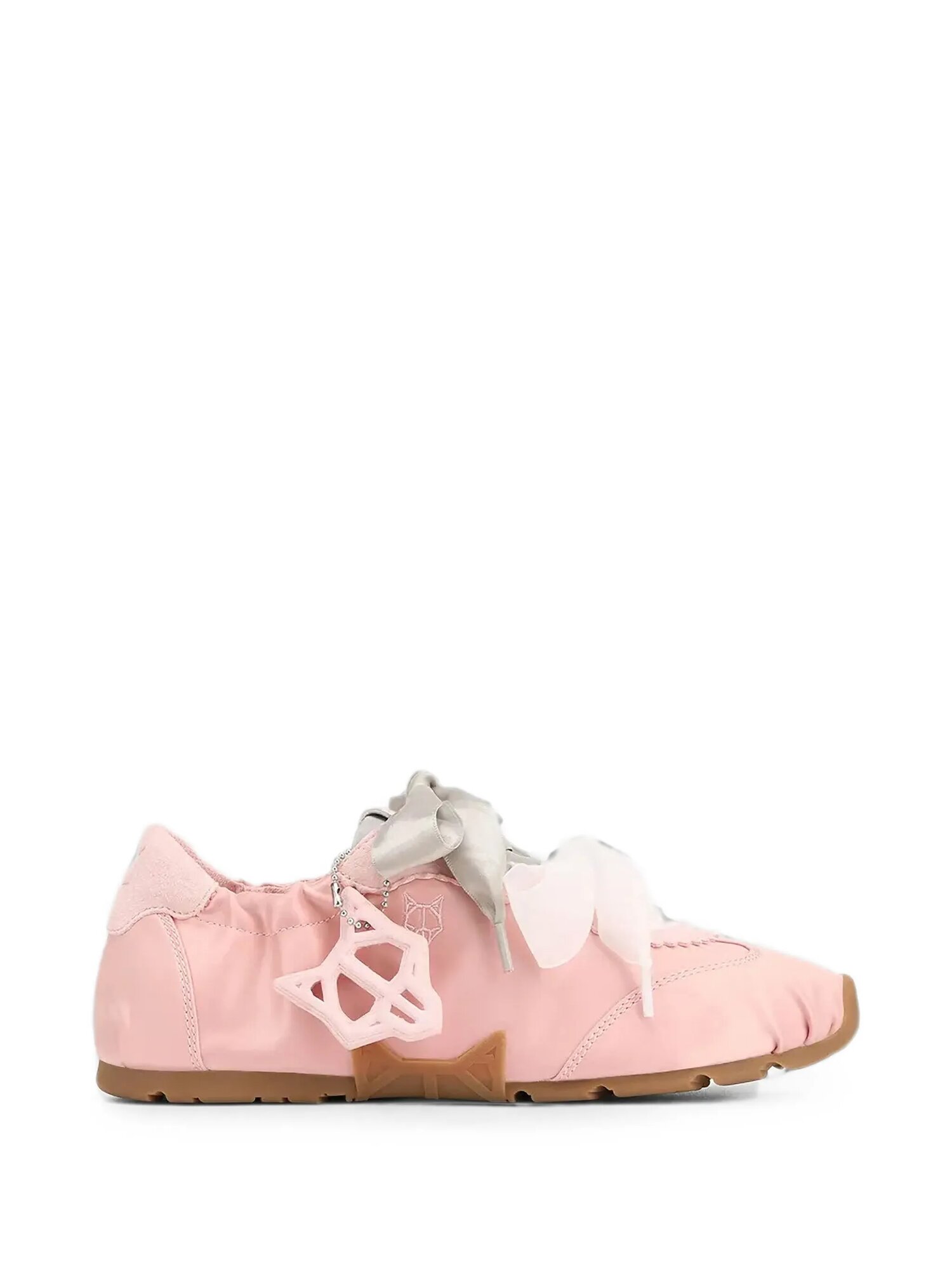 Кроссовки Bow-embellished satin sneakers