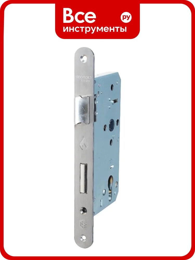 Корпус огнестойкого замка Doorlock DL1769С/65/72/24/9/SSS матовая нержавеющая сталь, реверсивный, под цилиндр