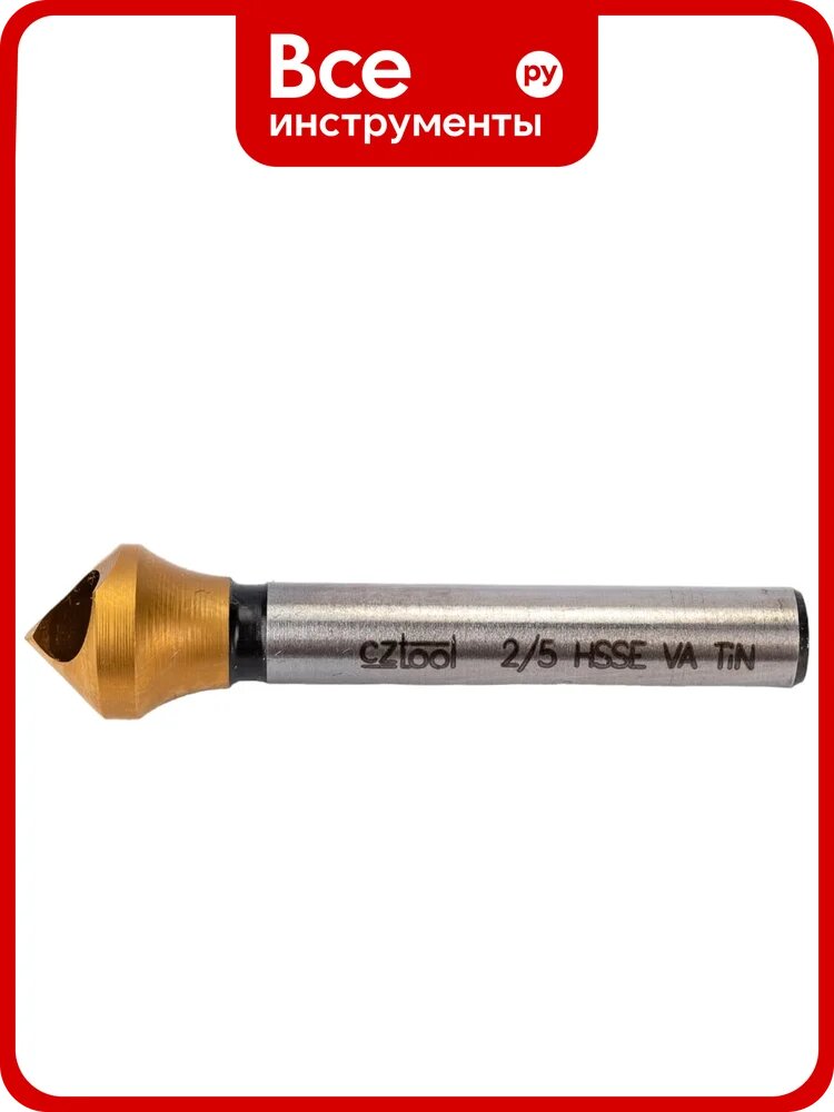 Зенковка с отверстием Bucovice Tools, 893005, HSS‑E TiN покрытие, цилиндрический хвостовик, конусный профиль