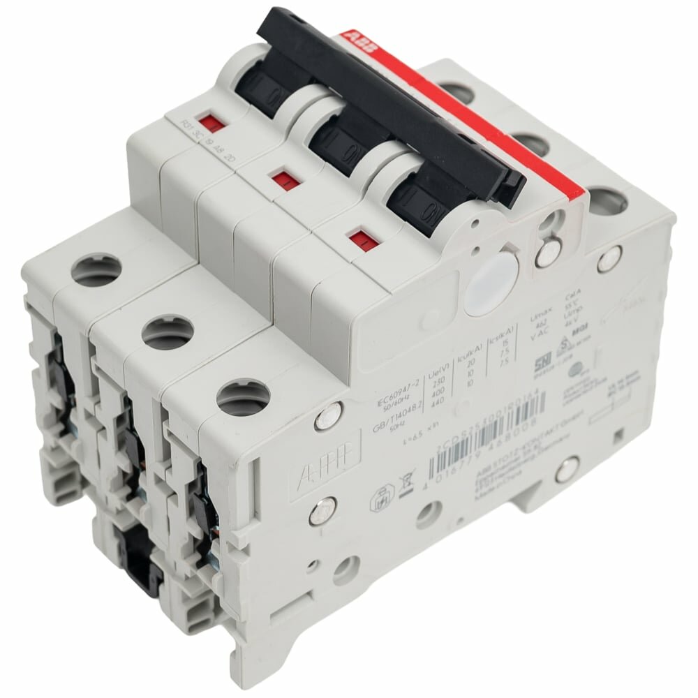 Автоматический трехполюсный выключатель ABB 16А С S203 6кА 2CDS253001R0164 — фото 1