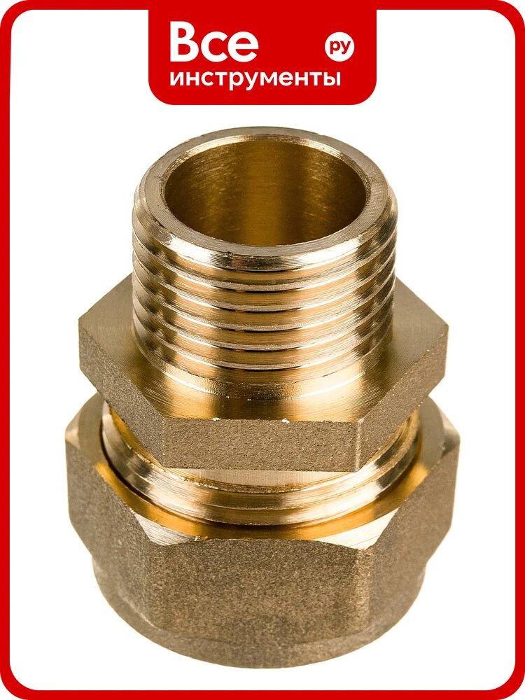 Муфта Stahlmann M 15х1/2 EF 2217166, для присоединения гибких гофрированных труб нержавеющей стали, нержавеющая сталь