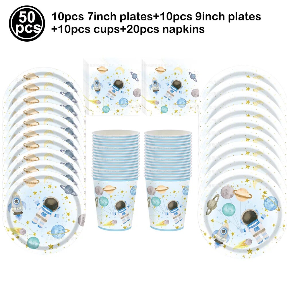 Одноразовый набор посуды Blue Planet Astronaut Space, Cutlery set
