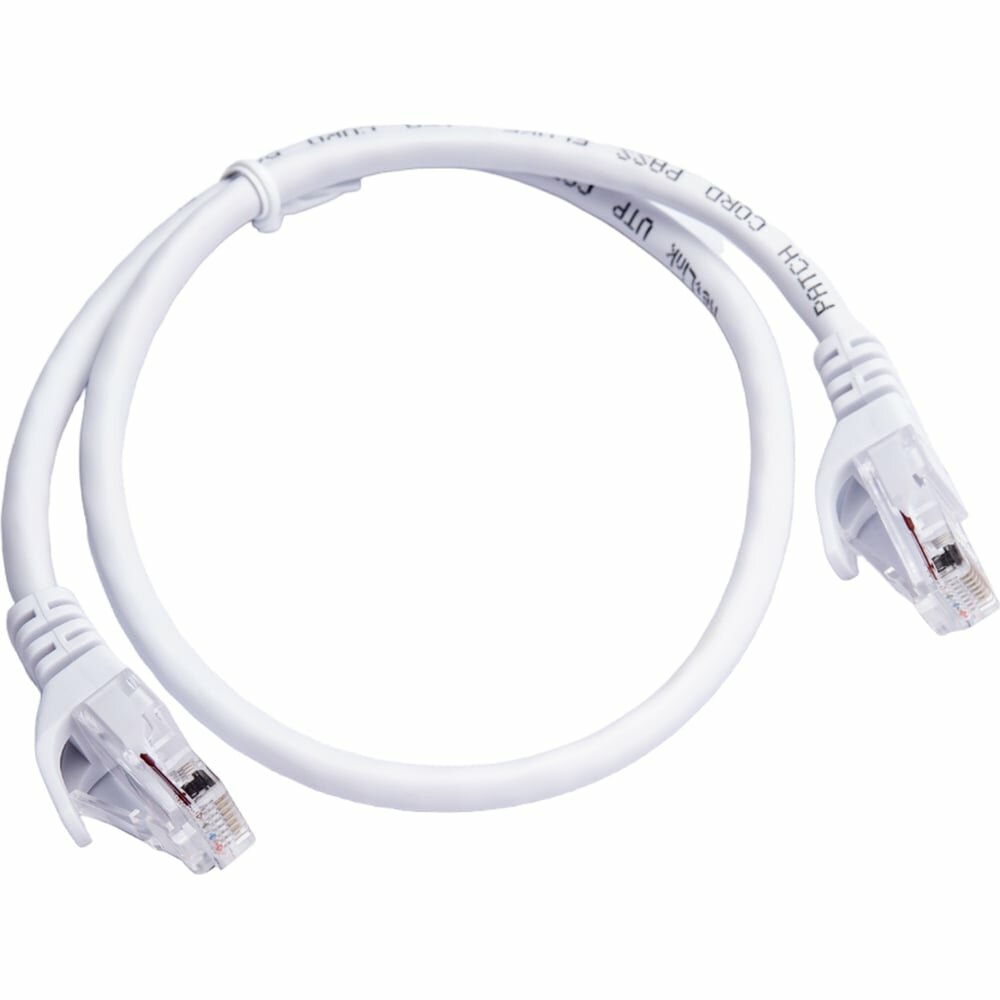 Патч-корд Netlink UTP 5е кат. литой 0,5 м белый 00000001251 — фото 1