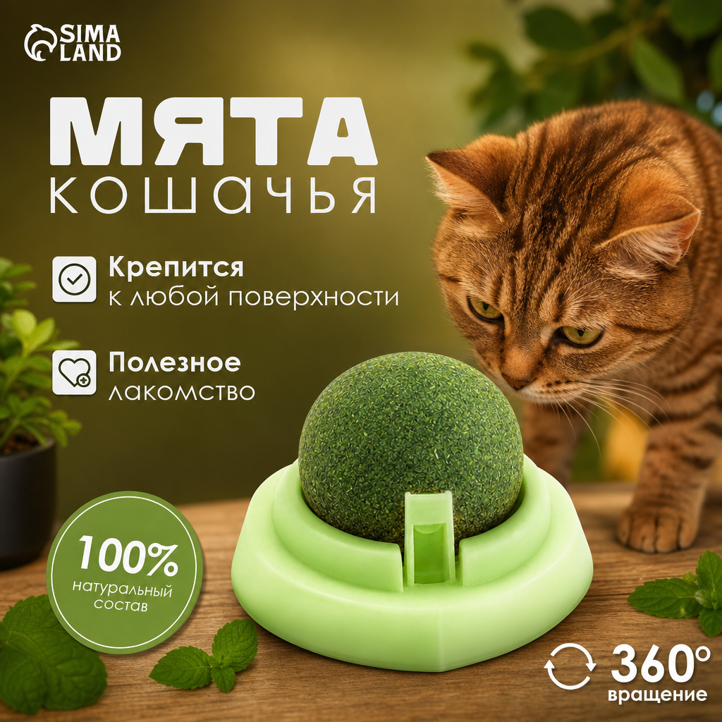 Интерактивная игрушка для кошек, зеленый, интерактивная игра, кошачья мята