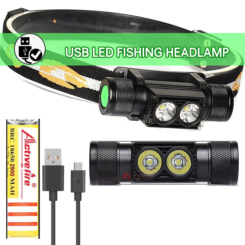 Перезаряжаемый налобный фонарь MINI LED с мощным и слабым светом, шахтерский фонарь 18650, водонепроницаемый,