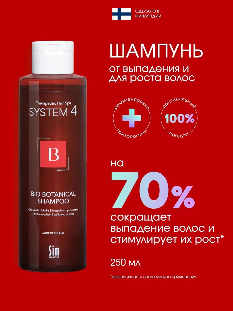 Шампунь против выпадения волос 250 мл лечебный Био Ботаничес