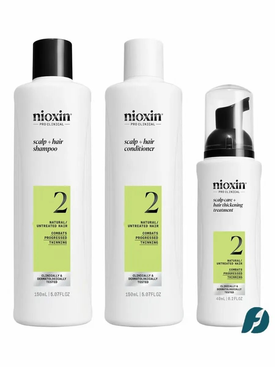 NIOXIN SYSTEM 2 Набор150мл+150мл+40мл для натуральных истонч