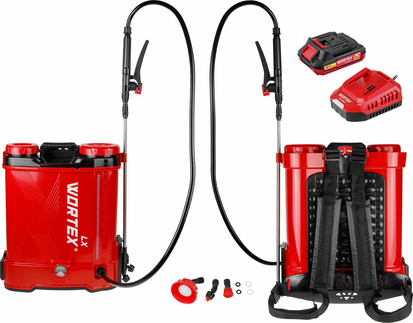 Опрыскиватель садовый аккумуляторный 12л WORTEX LX KS 1220-1 Li ALL1 XLT SET ранцевый (2335133)