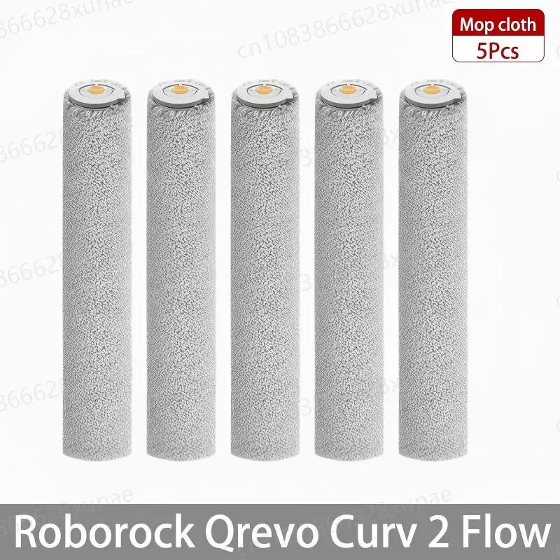 Запасные части для робота-пылесоса Roborock Qrevo Curv 2 Flow Серый, 5 Mop Cloths