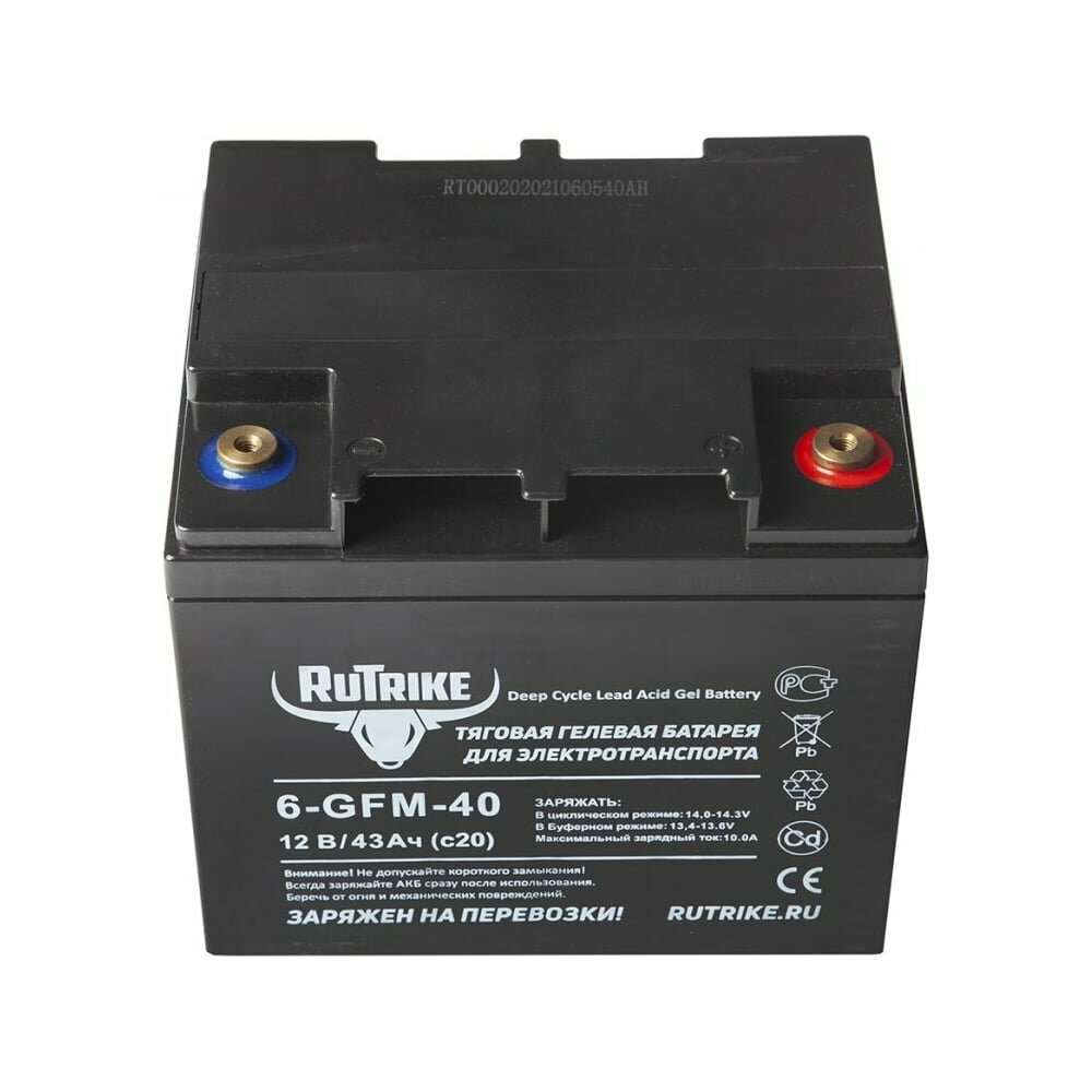 Аккумуляторная батарея Rutrike 6-GFM-40 (12V43A/H C20) 023278