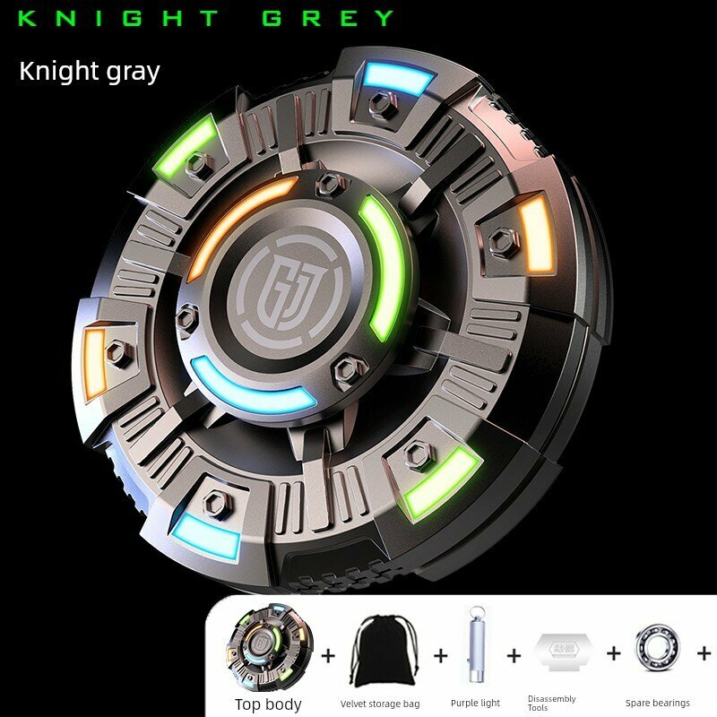 Intruder Fidget Spinner с фиолетовым светом, инструментами, подшипниками и сумкой для хранения в цвете Рыцарский серый