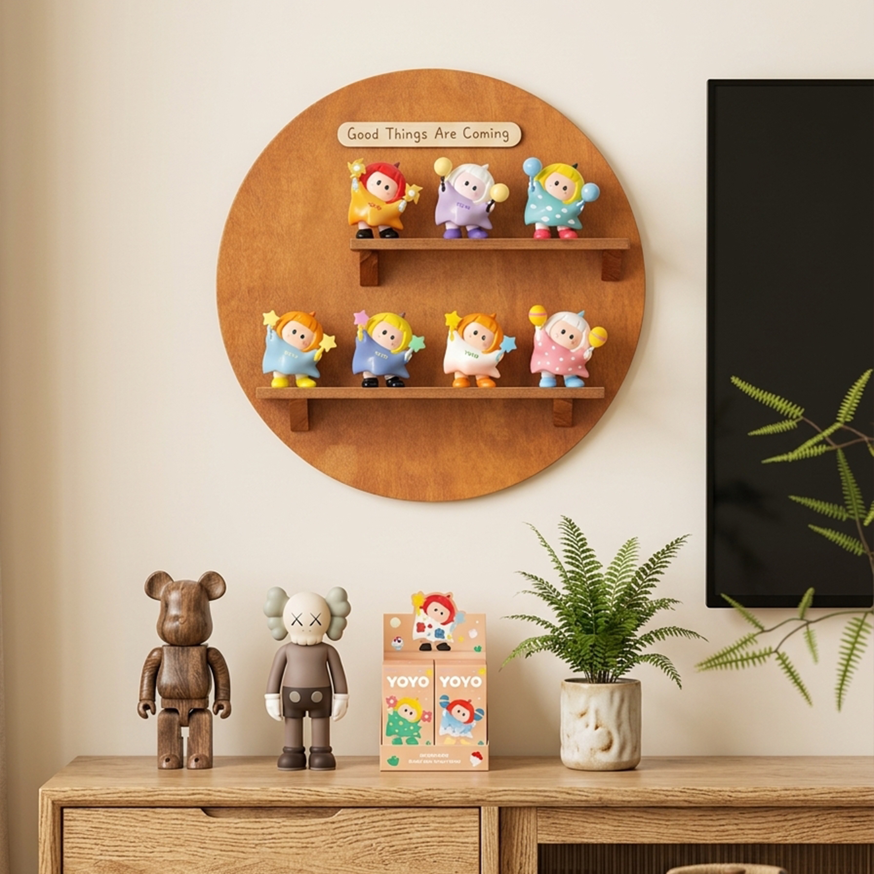 Витрина для фигурок Yoyo, милые фигурки, игрушки Miniso, демонстрационный шкаф, коробка для хранения, подставка для