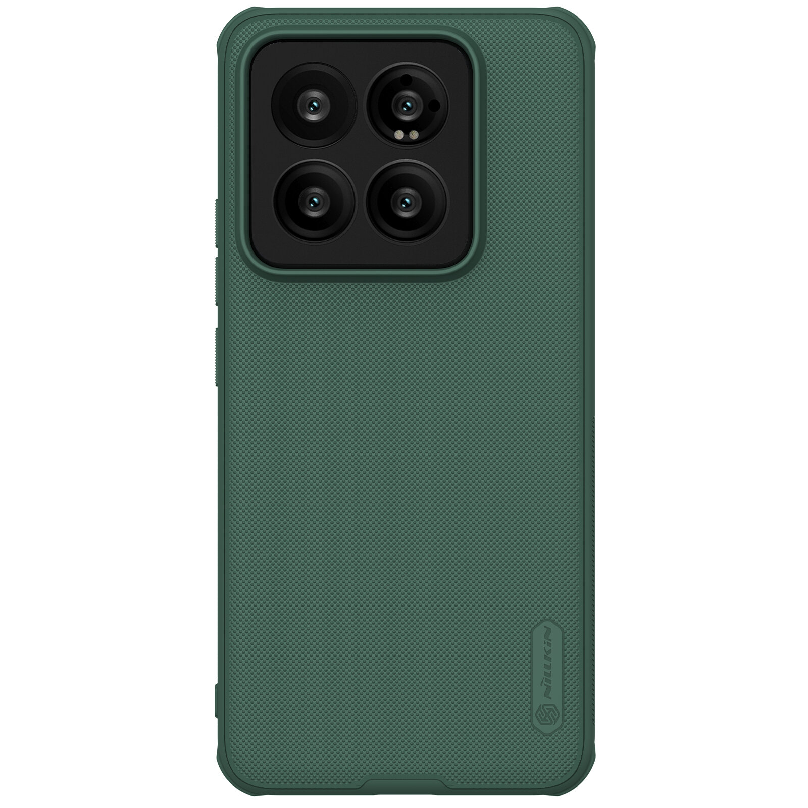 Чехол зеленого цвета (Deep Green) от Nillkin c поддержкой беспроводной зарядки MagSafe для смартфона Xiaomi 14 Pro, серия Super Frosted Shield Pro Magnetic