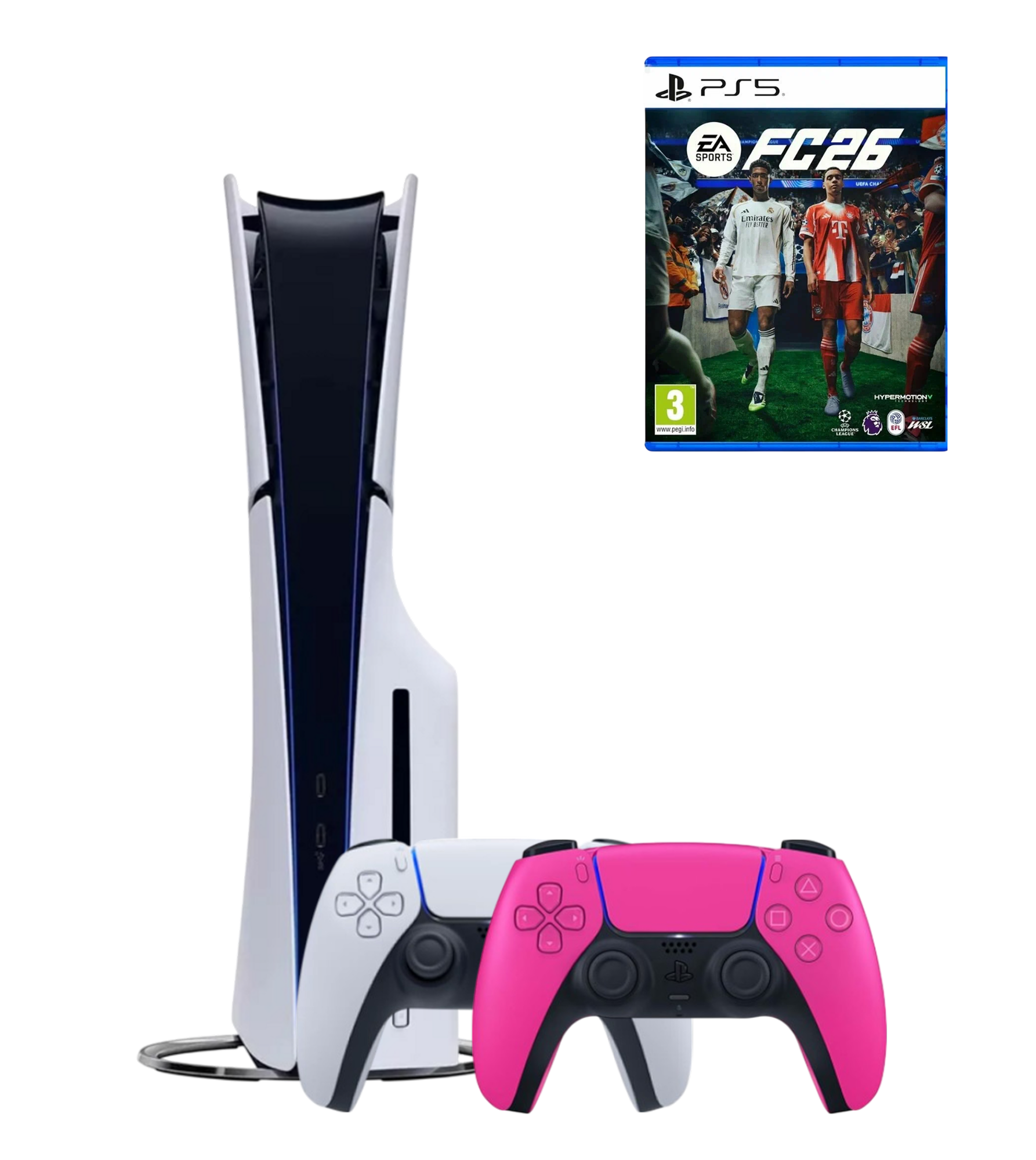 Игровая приставка PlayStation 5 Slim + 2й геймпад розовый + игра FC26