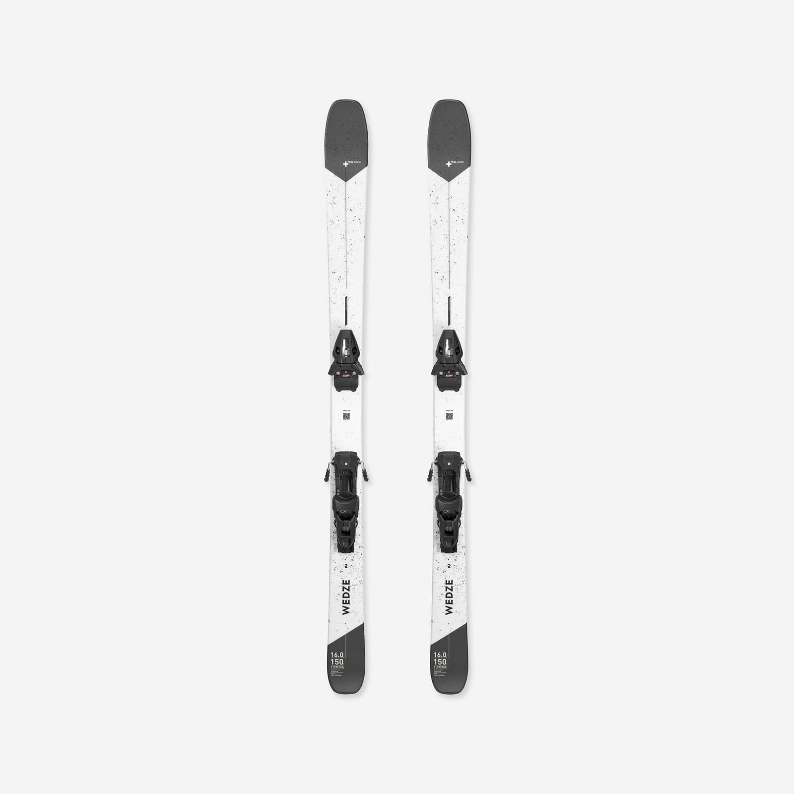 DECATHLON Горные лыжи Wedze Cross 150+, с креплениями, черно-белый, 150 см