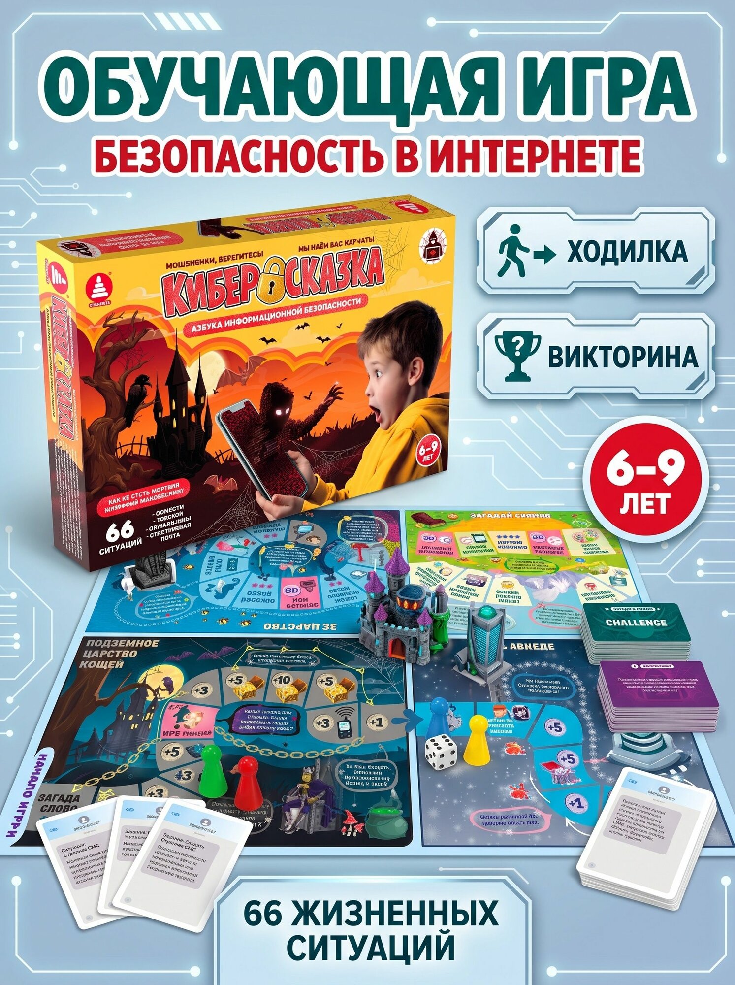 Развивающая настольная игра ходилка по правилам безопасности в интернете. Викторина для детей кибербезопасность безопасный интернет настольная викторина ходилка с вопросами