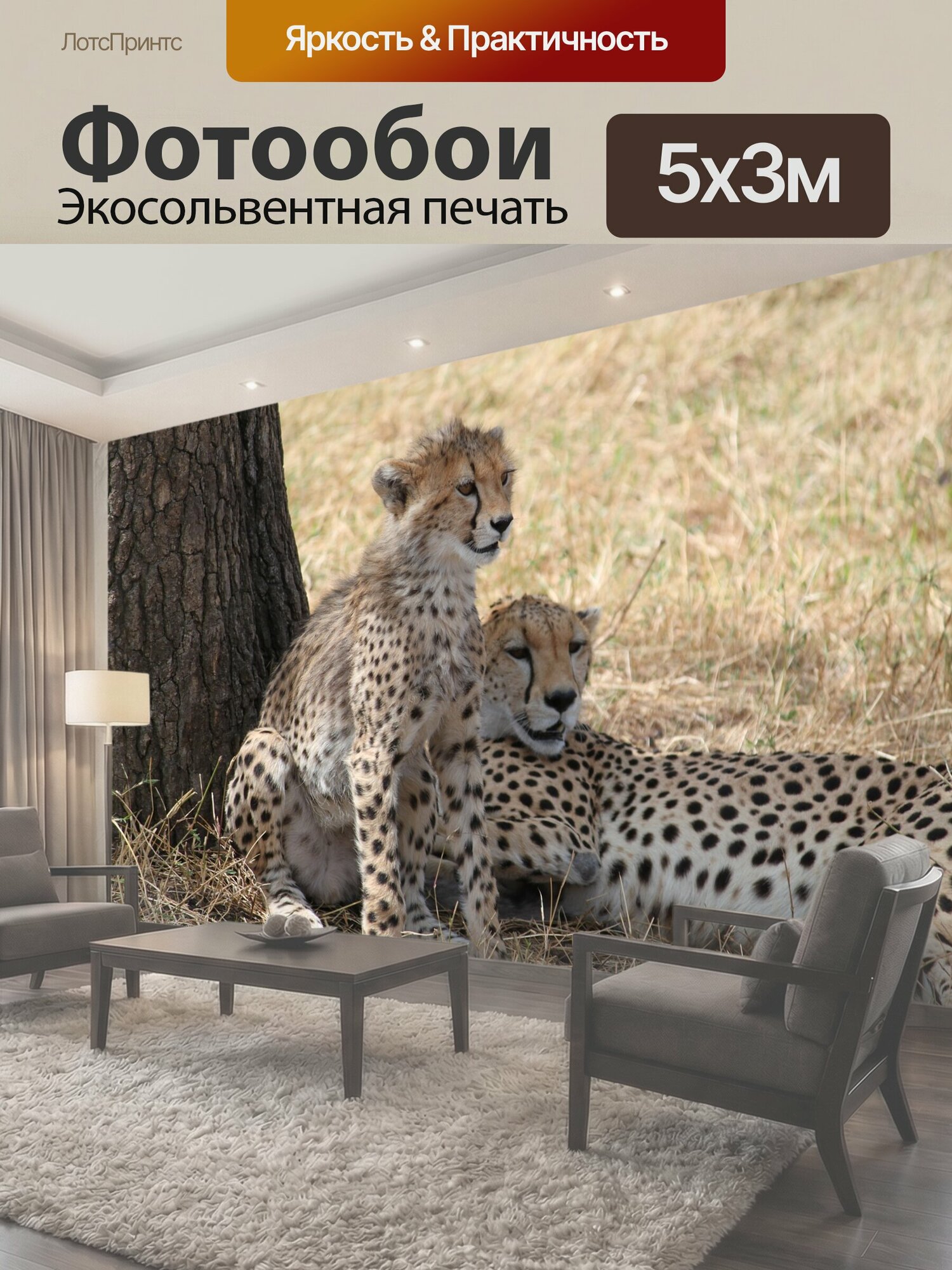 Фотообои "Африка, сафари, танзания" 500x300 см. экосольвентная печать