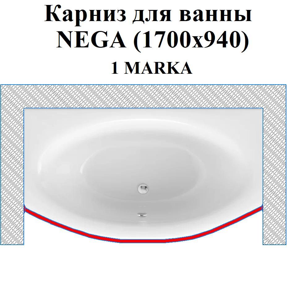 Карниз для ванны NEGA (1700х940) 1Marka