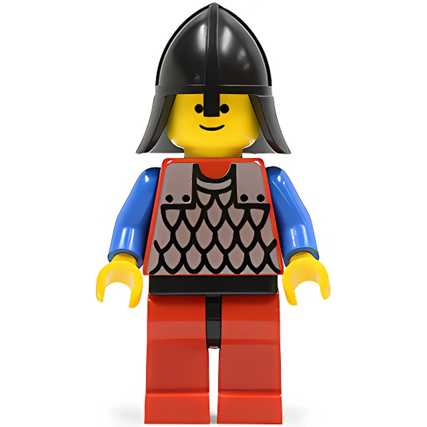 Минифигурка Lego Castle Scale Mail - Red with Blue Arms, Red Legs with Black Hips, Black Neck-Protector cas164 U