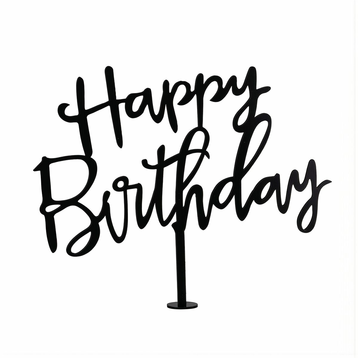 Топпер для торта с надписью Happy Birthday акриловый декор для праздничного дня рождения десертов, 854 Черный