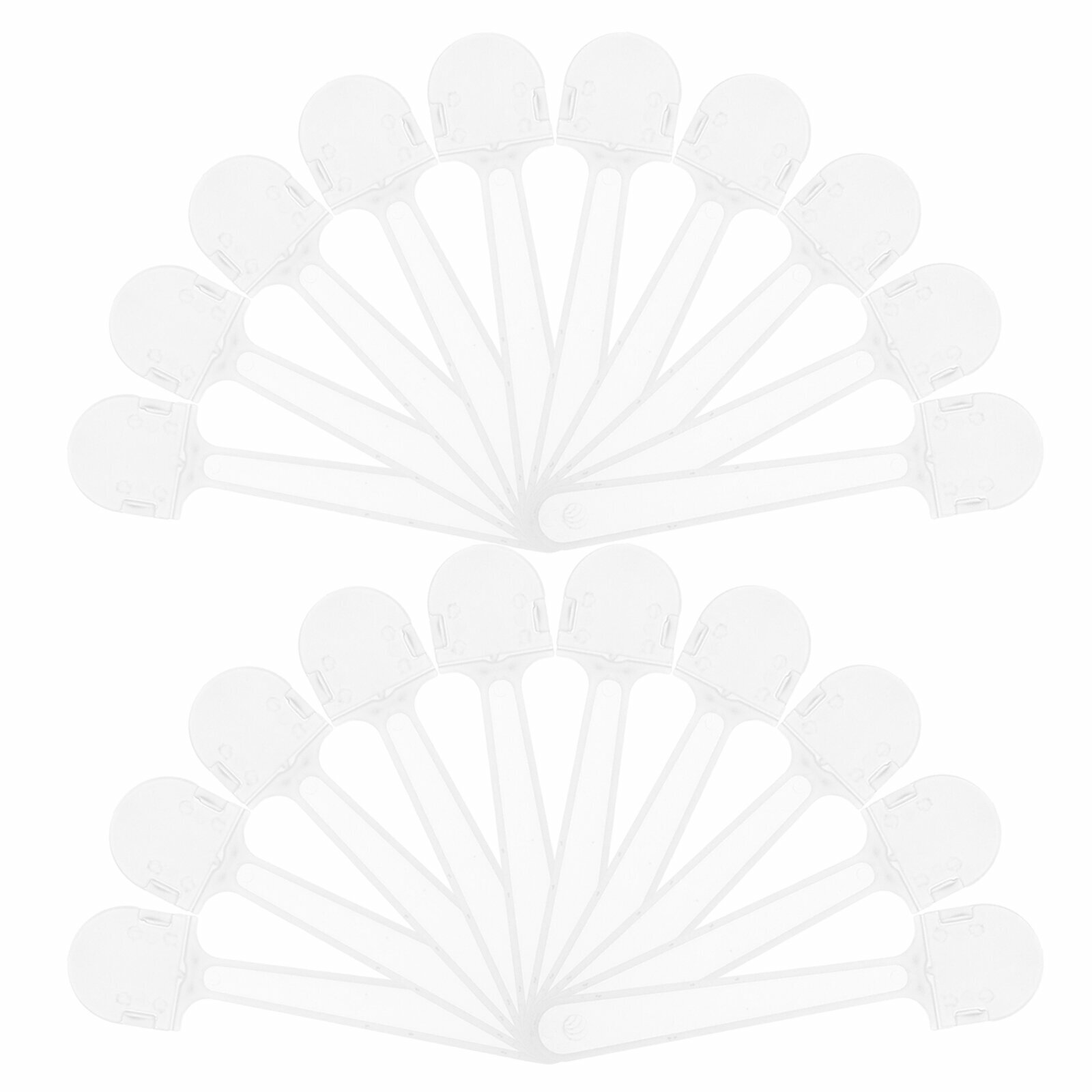 Набор из 20 прозрачных пластиковых ручек для вееров для рукоделия и ежедневного применения
