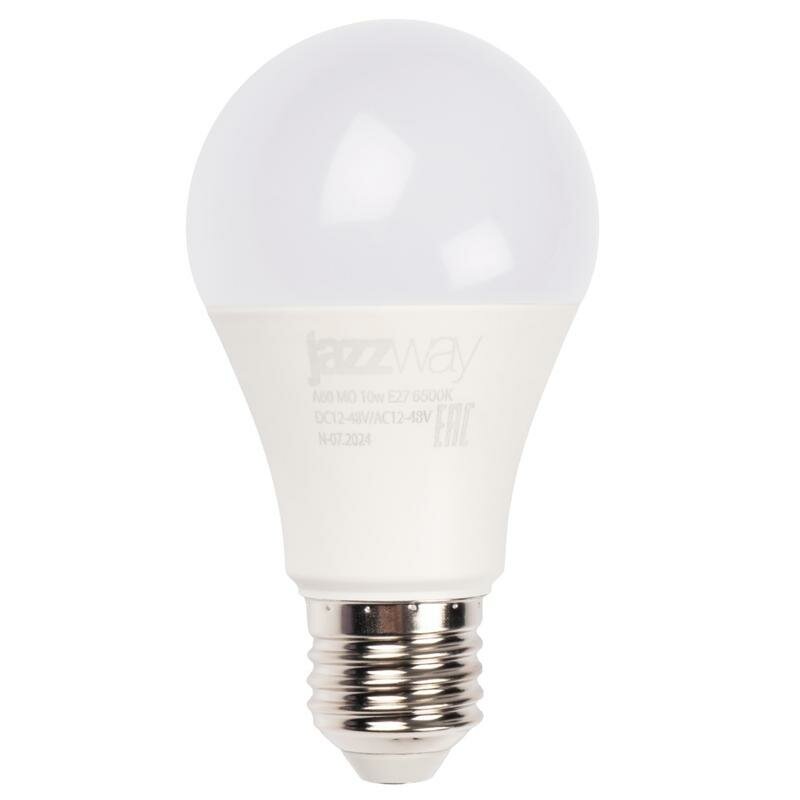 Лампа светодиодная низковольтная PLED-A60 MO 10Вт 6500К холод. бел. E27 12-48В AC/DC Pro JazzWay 5050532