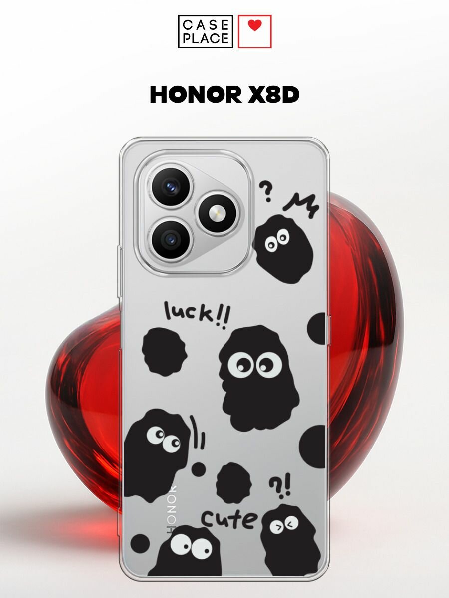 Силиконовый чехол на Honor X8d / Хонор X8d с принтом Черные чернушки