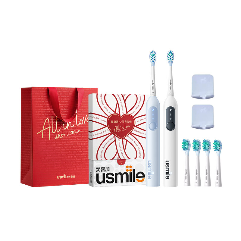 Электрические зубные щетки унисекс Usmile P10, P10 Kunlun White+Iris Blue+Heartfelt Box & Shopping Bag